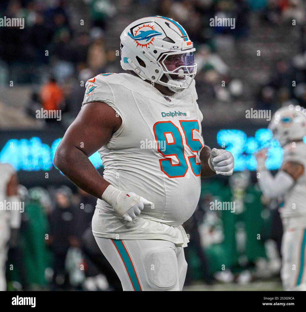 Miami Dolphins defensive tackle Benito Jones (95) during a NFL game ...
