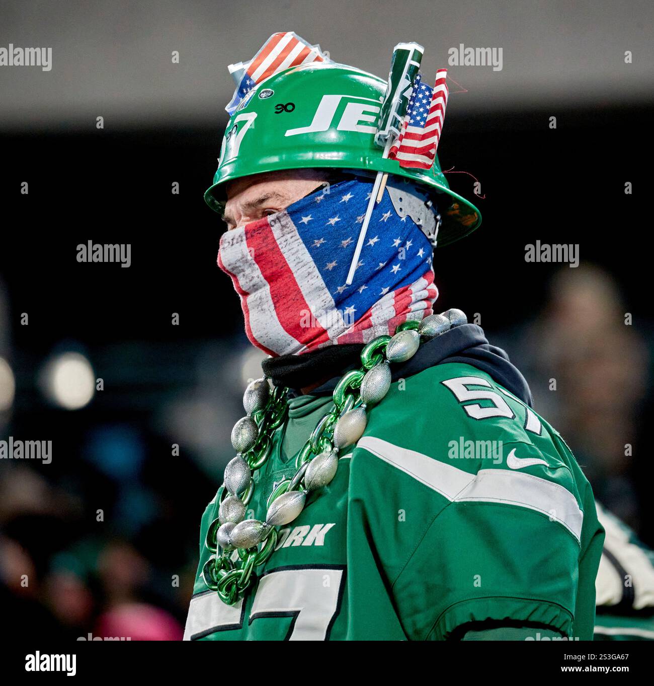 A New York Jets fan during a NFL game against the Miami Dolphins at ...
