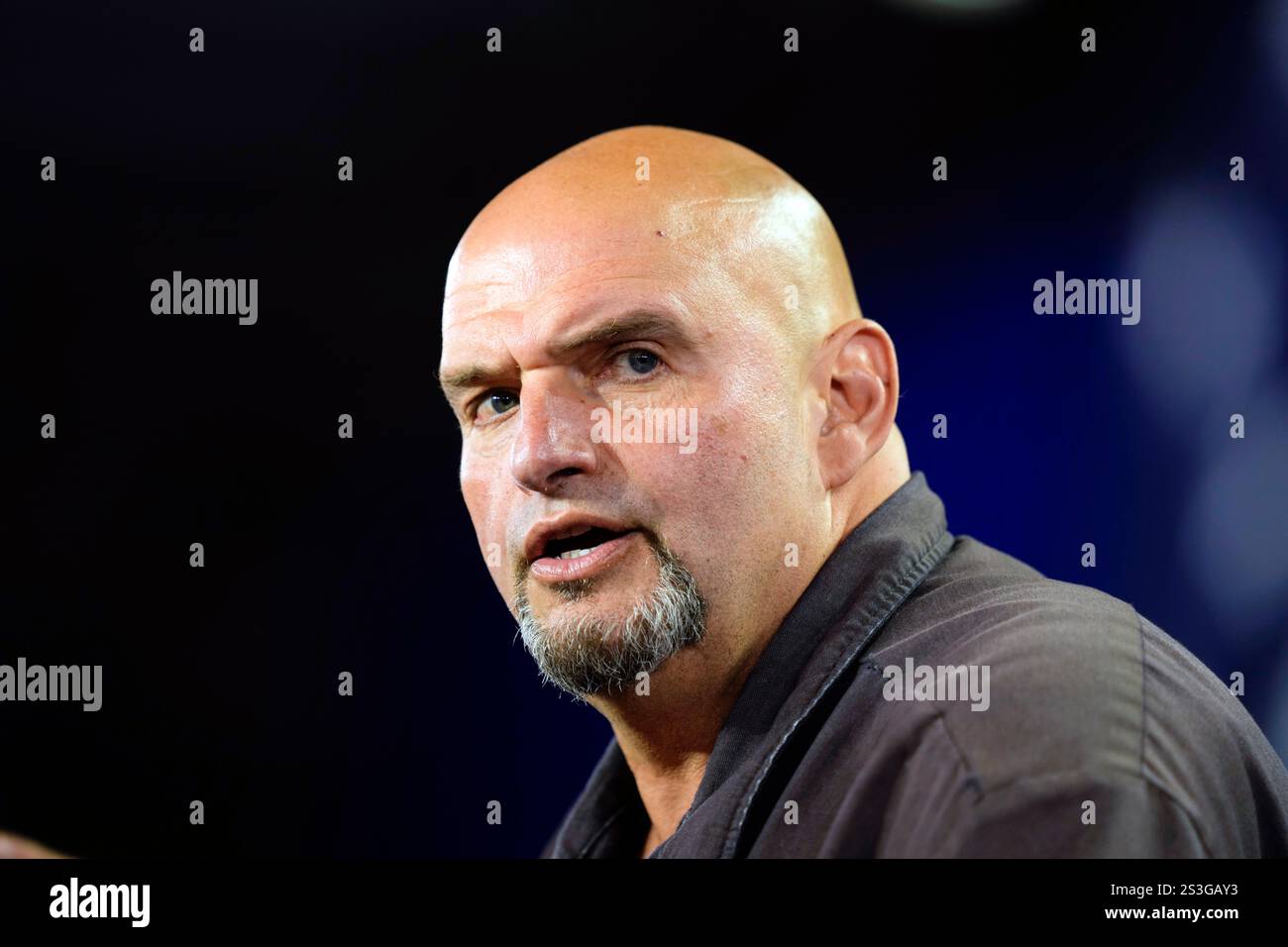 FILE - Sen. John Fetterman, D-Pa., speaks during a campaign event in ...