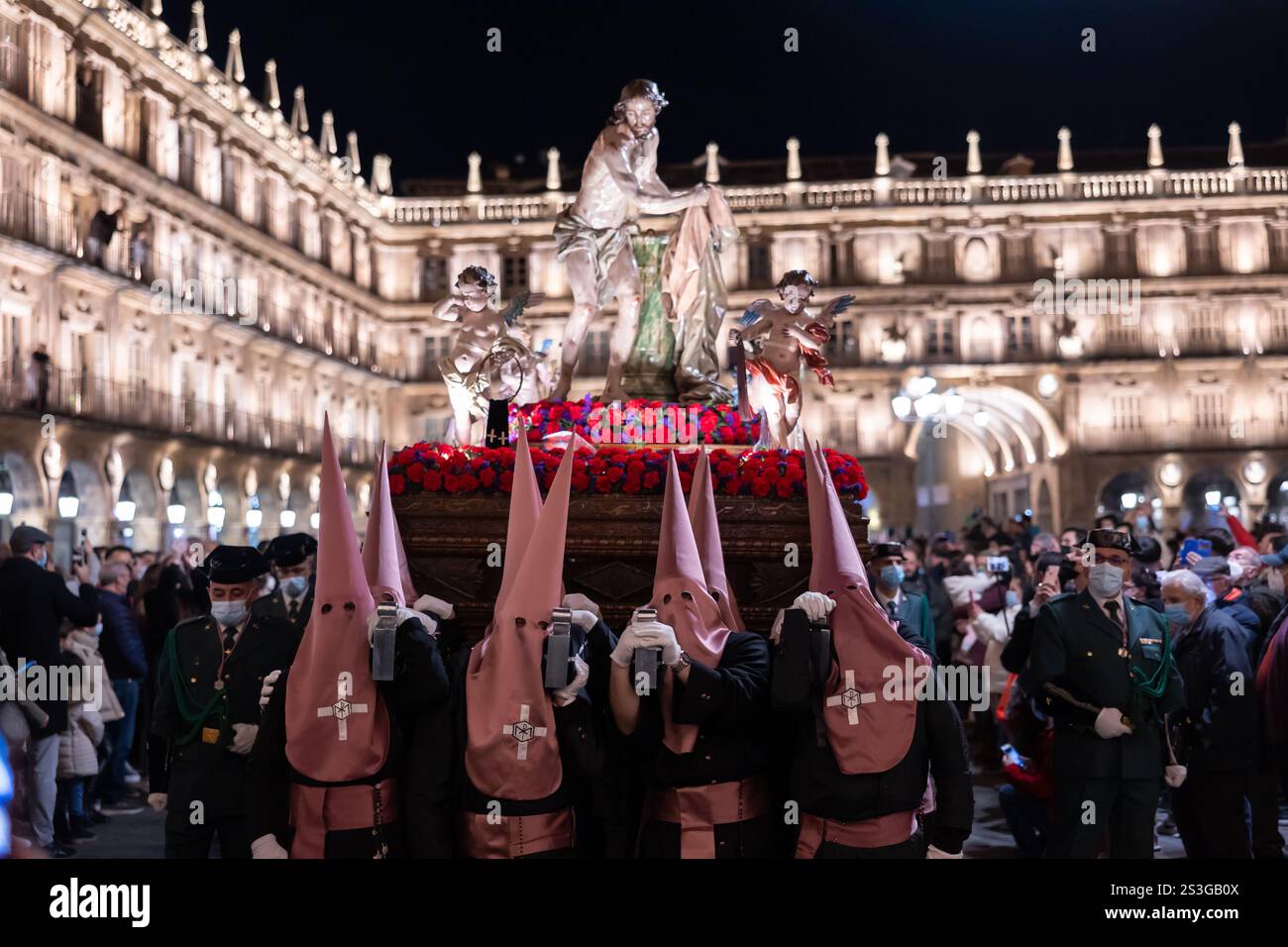 Holy Week procession of flagellants in Salamanca, Spain Stock Photo - Alamy