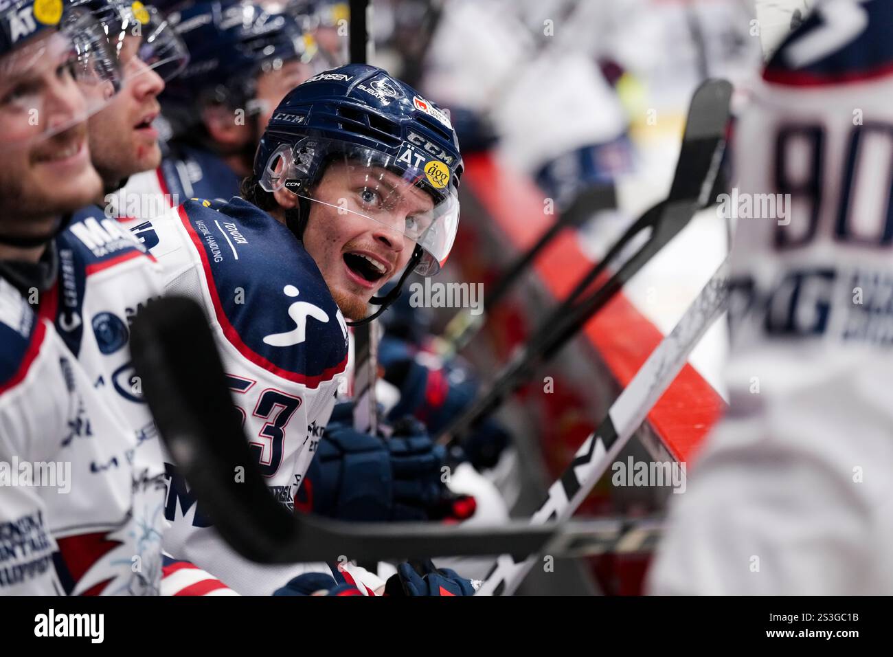 250109 Linköpings Adam Hofbauer under ishockeymatchen i SHL mellan ...