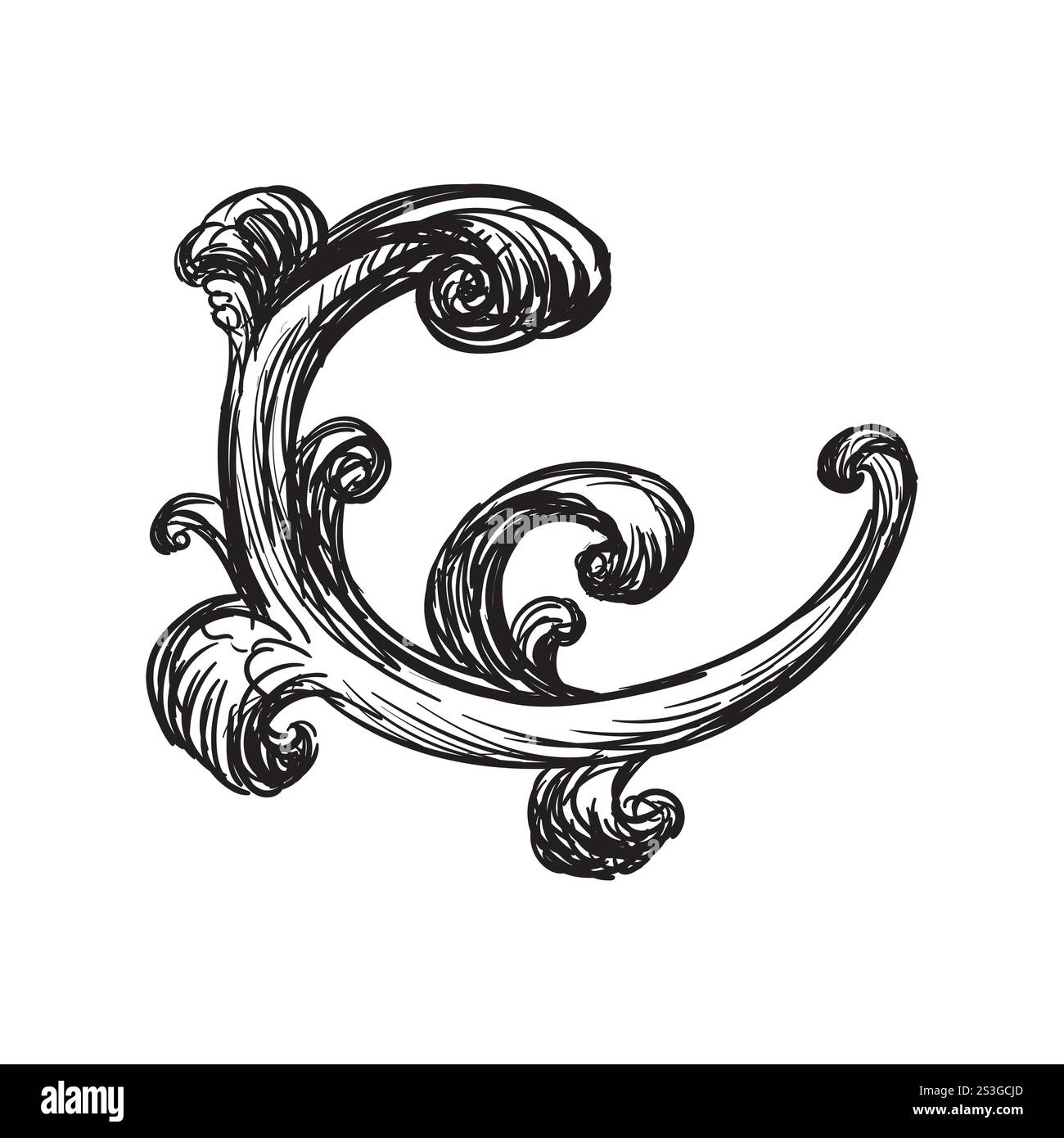 Hand drawing swirl design element vector illustration Stock Vector ...