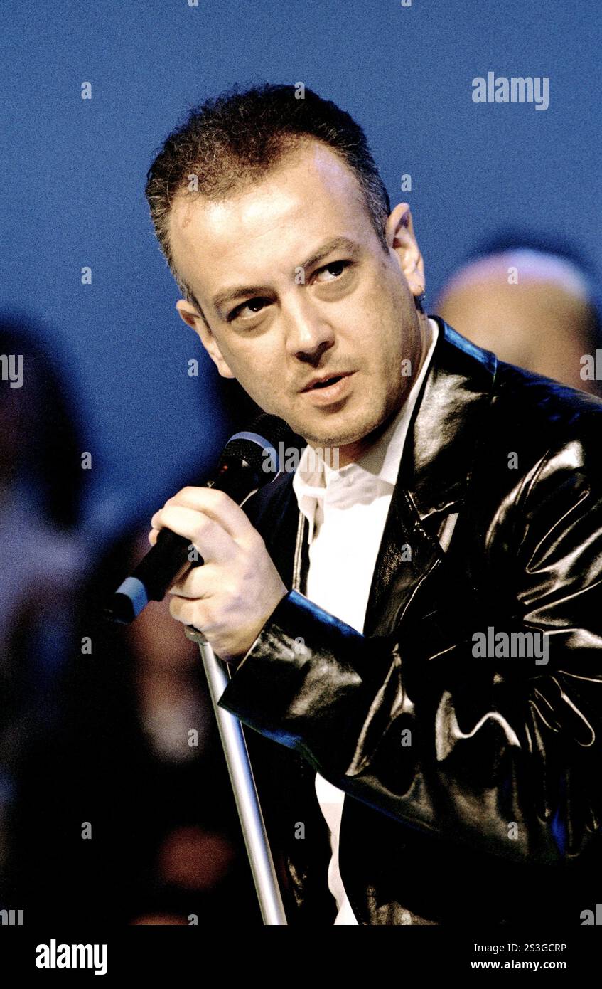 Milan Italy 04/04/1996: Enrico Ruggeri,Italian singer,during the ...