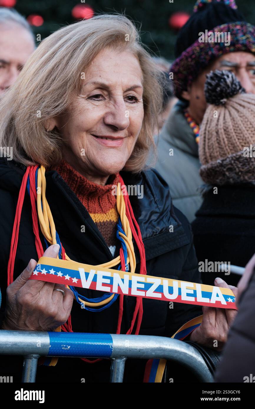 Madrid, Spain. 09th Jan, 2025. Protesters during a demonstration for ...