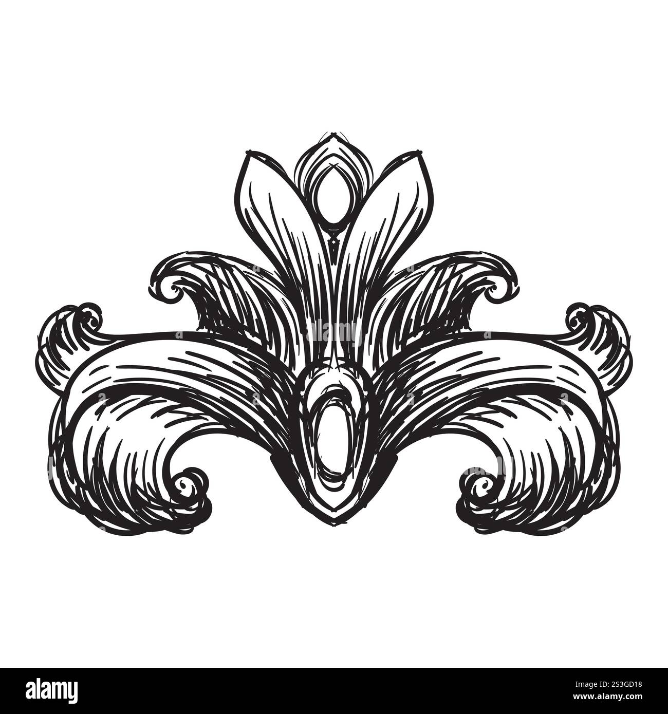 Hand drawing florish design element vector illustration Stock Vector ...