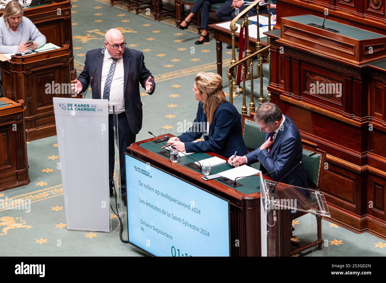 Ortwin Depootere interpelling minister Annelies Verlinden and prime ...
