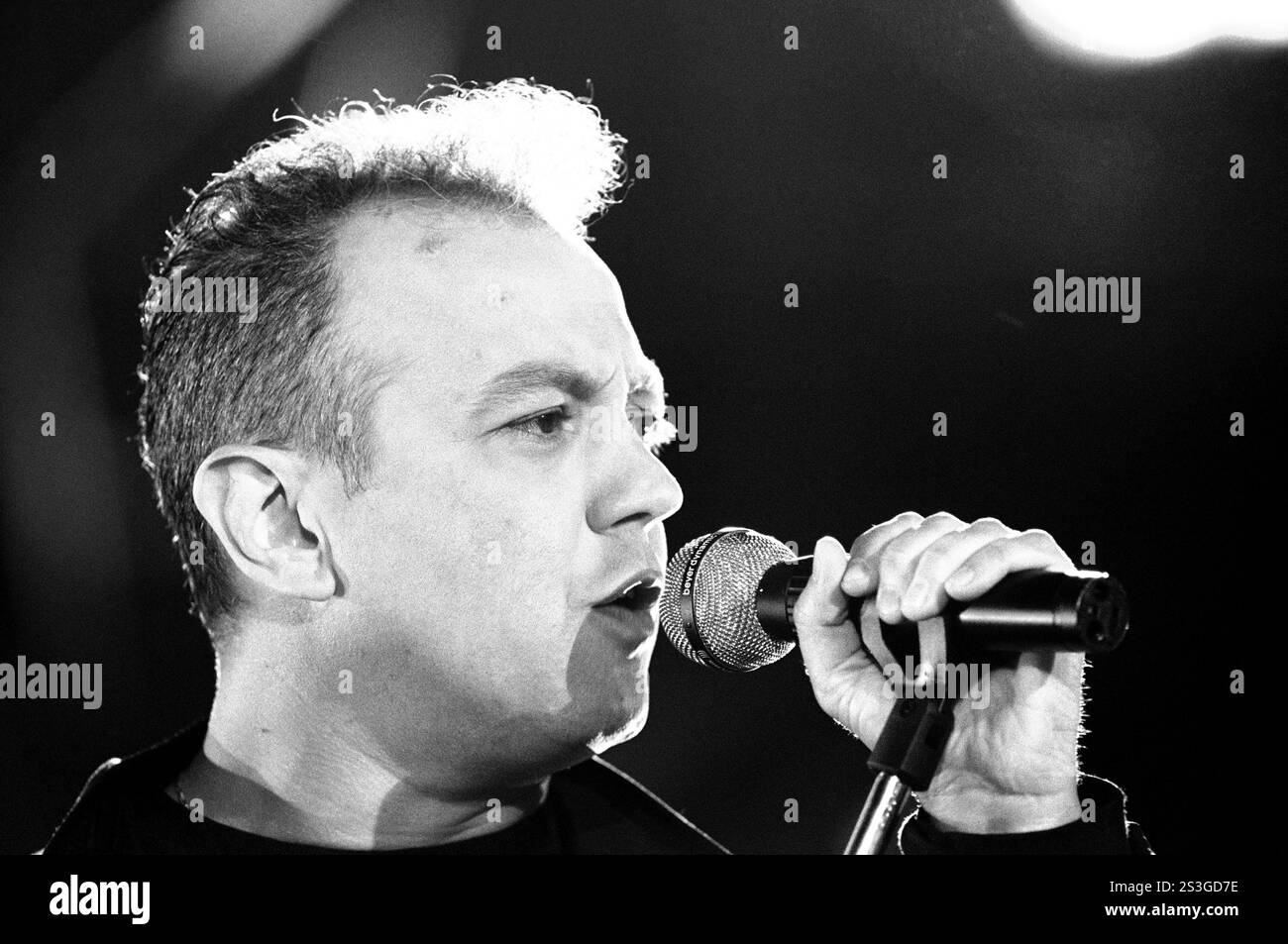 San Marino Italy 04/04/1996: Enrico Ruggeri,Italian singer,during the ...