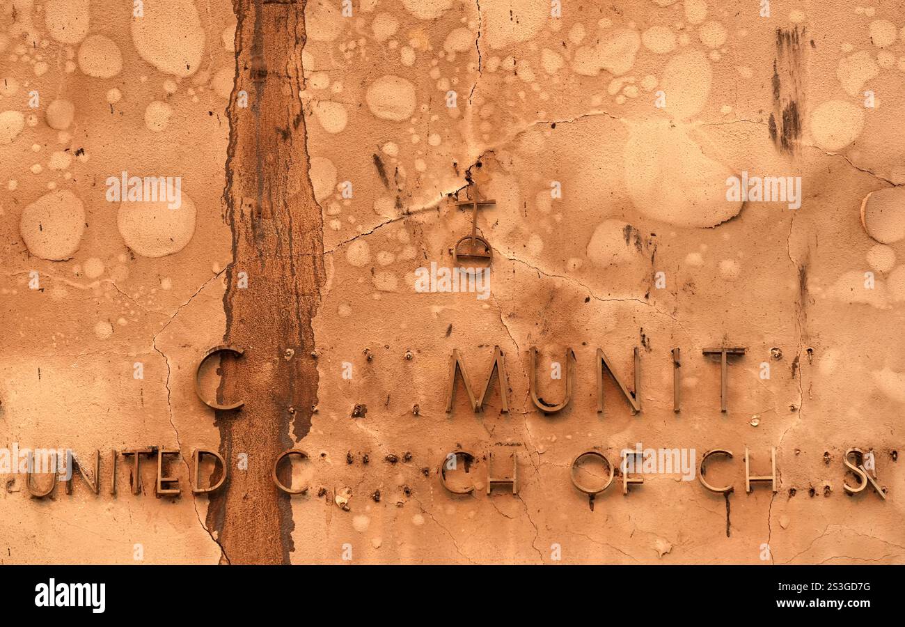 A charred wall at the Altadena Community Church is pictured, Thursday ...