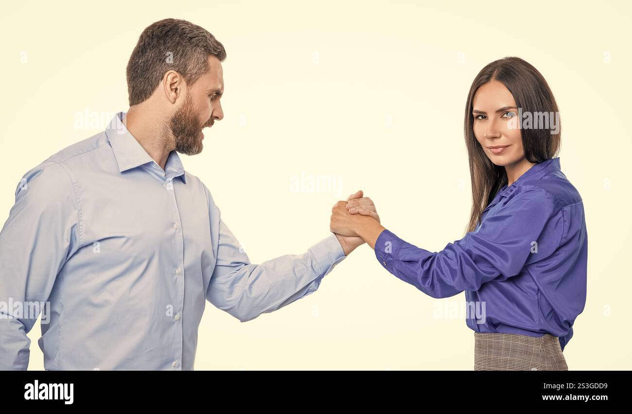 competition for leadership. business competition. two businesspeople ...