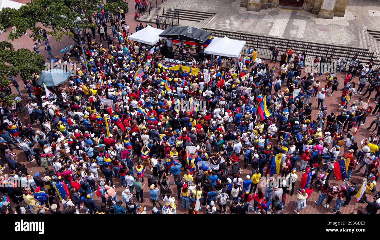 Bogota, Colombia. 09th Jan, 2025. An aerial view of Venezuelan citizens ...