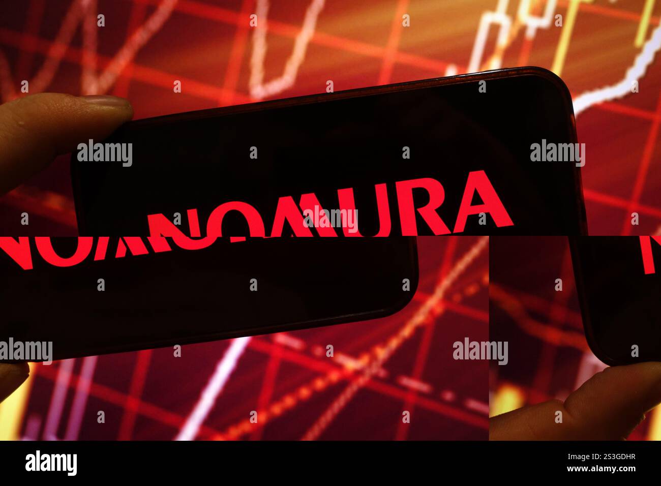 Poland. 6th Jan, 2025. In this photo illustration, the Nomura Holdings ...