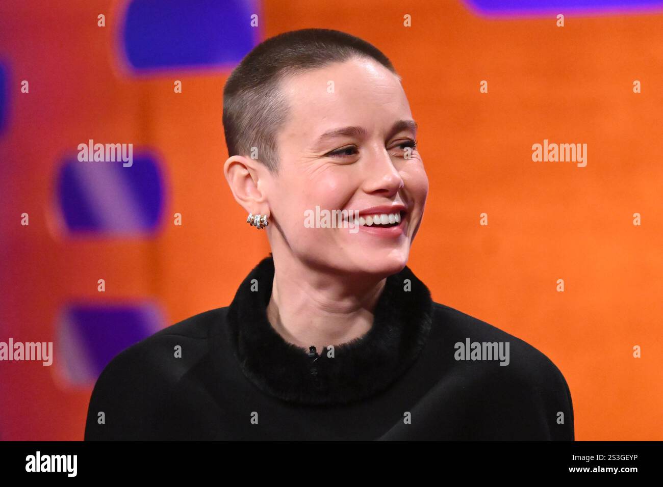 EDITORIAL USE ONLY Brie Larson during filming for the Graham Norton ...