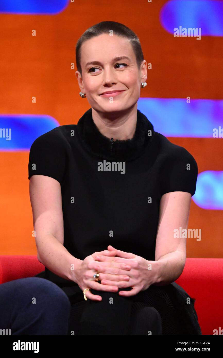 EDITORIAL USE ONLY Brie Larson during filming for the Graham Norton ...
