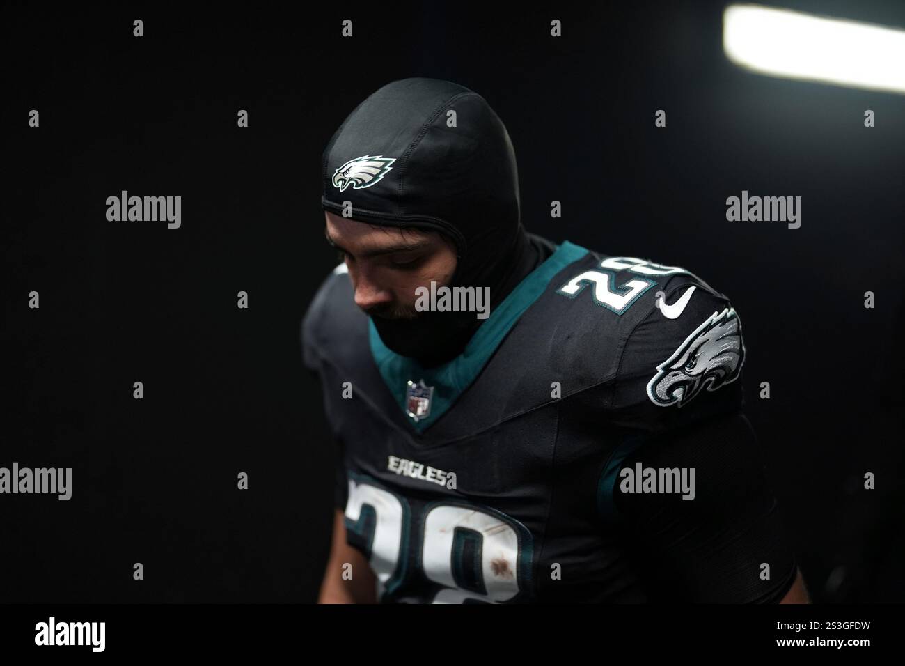 Philadelphia Eagles' Will Shipley walks off the field before an NFL ...