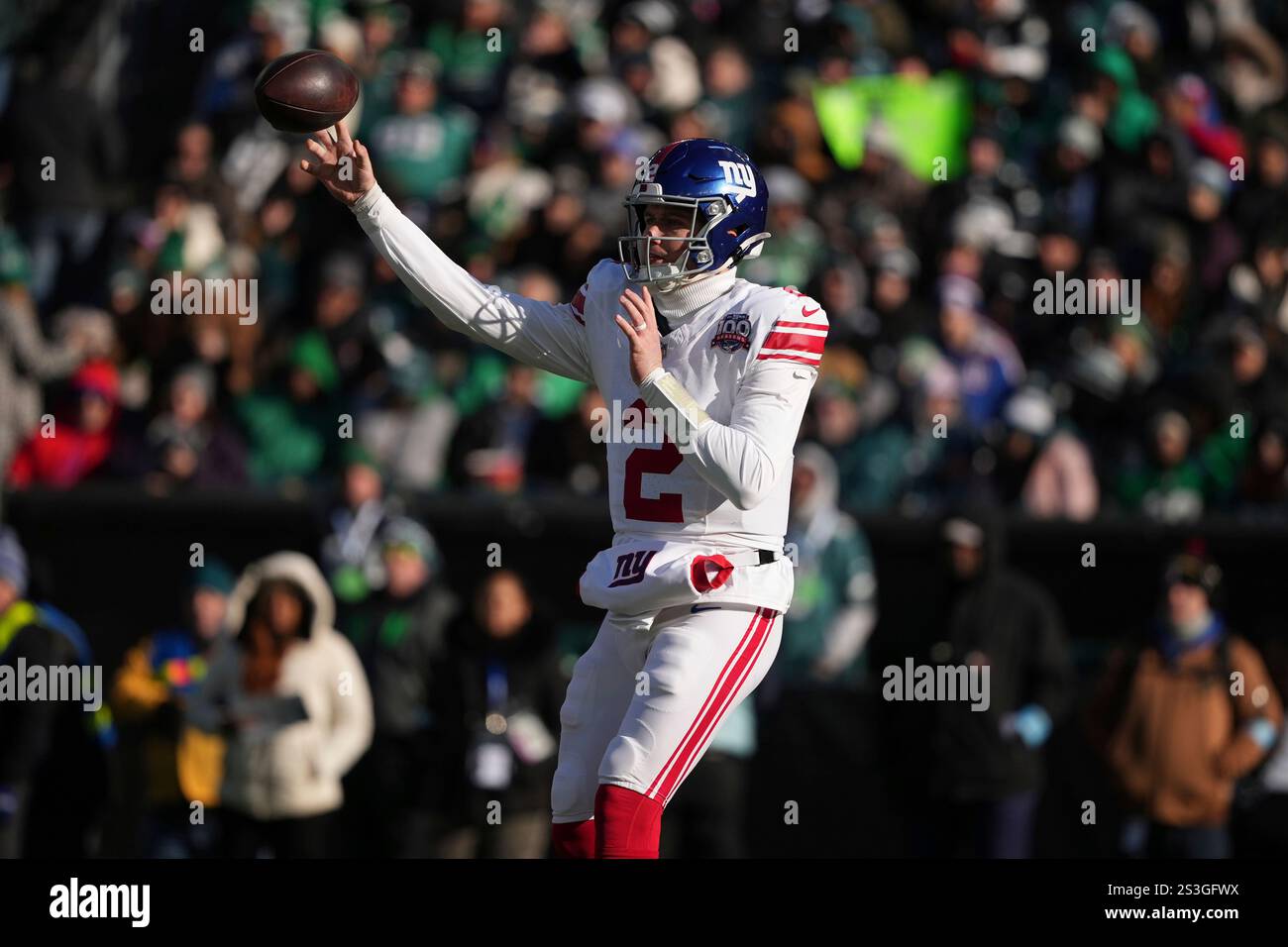 New York Giants' Drew Lock plays during an NFL football game against ...