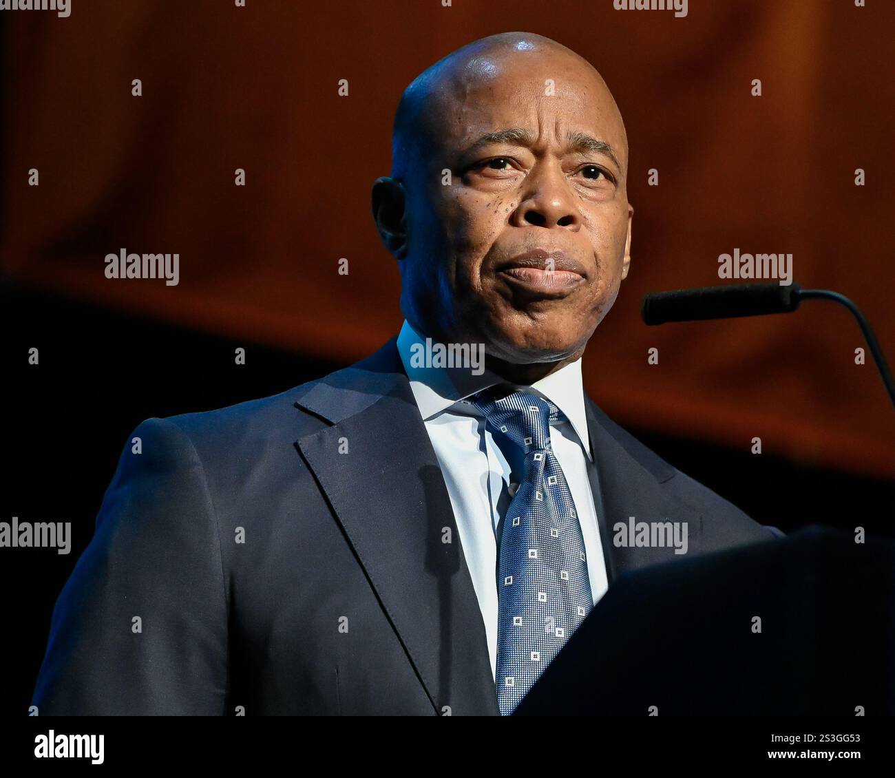 Mayor Eric Adams delivers the State of the City Address at the Apollo ...