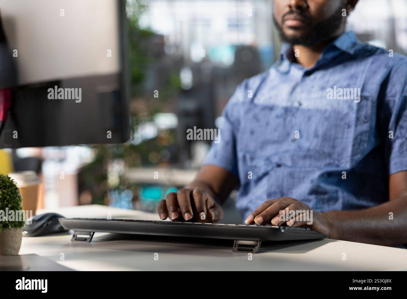 Data scientist typing on keyboard, creating machine learning models ... Data scientist typing on keyboard, creating machine learning models ...