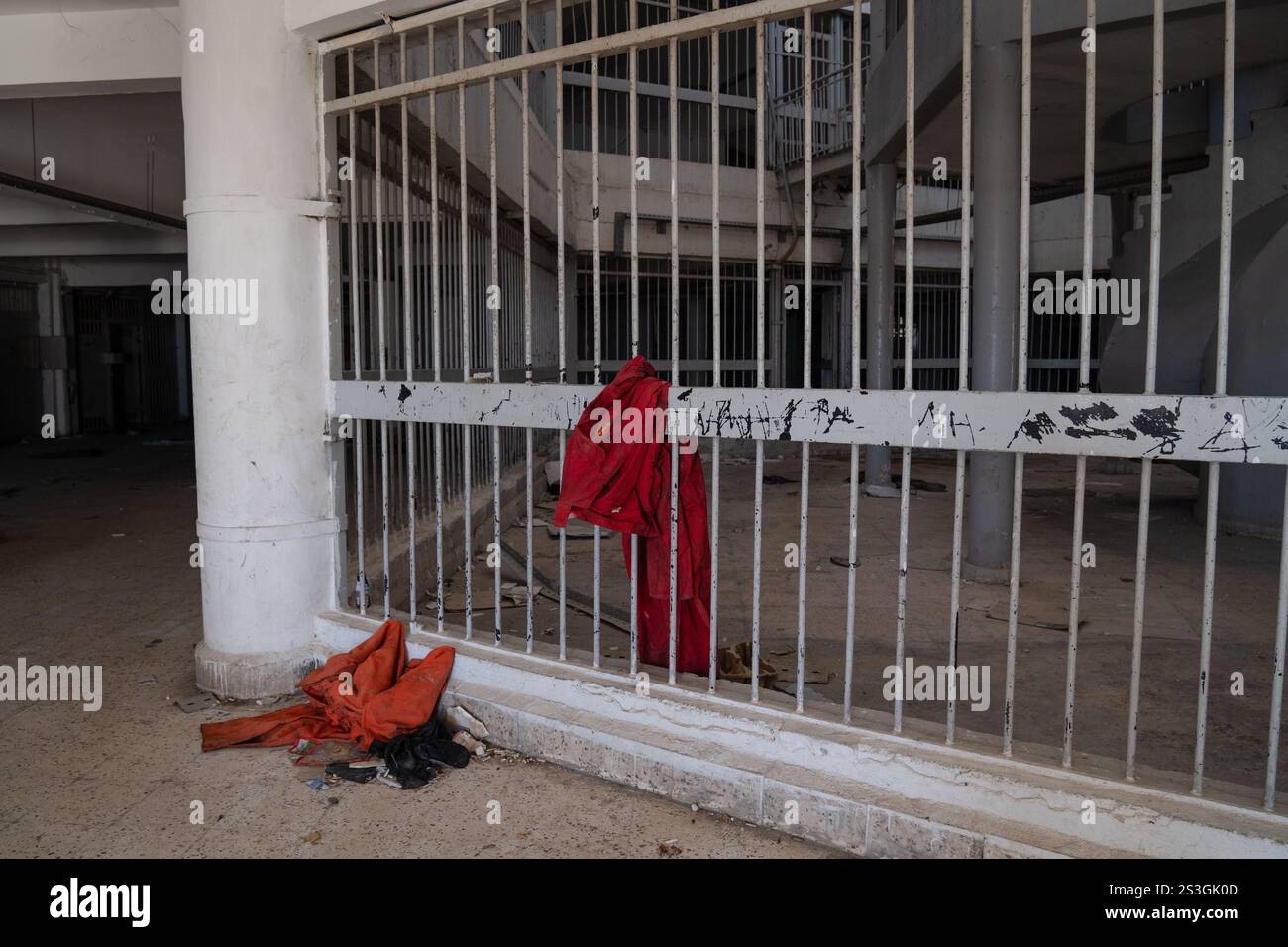 Syria. 07th Jan, 2025. Bodysuit worn by former prison guard seen in ...
