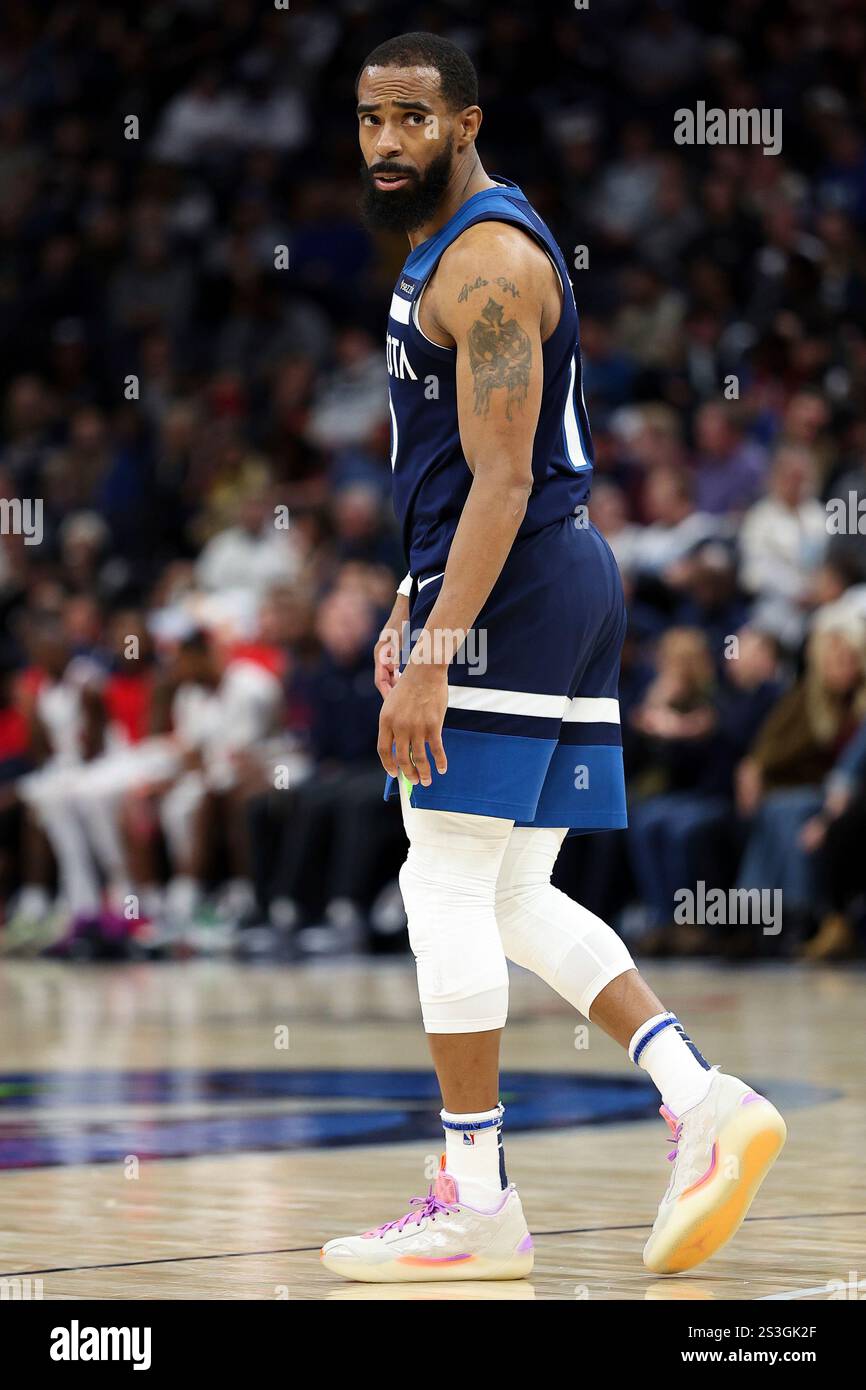 Minnesota Timberwolves guard Mike Conley (10) looks on during the ...