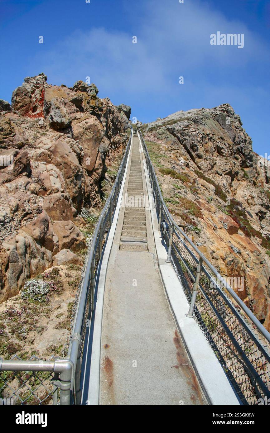 Steep stairs leading to Point Reyes Lighthouse in CA Stock Photo - Alamy