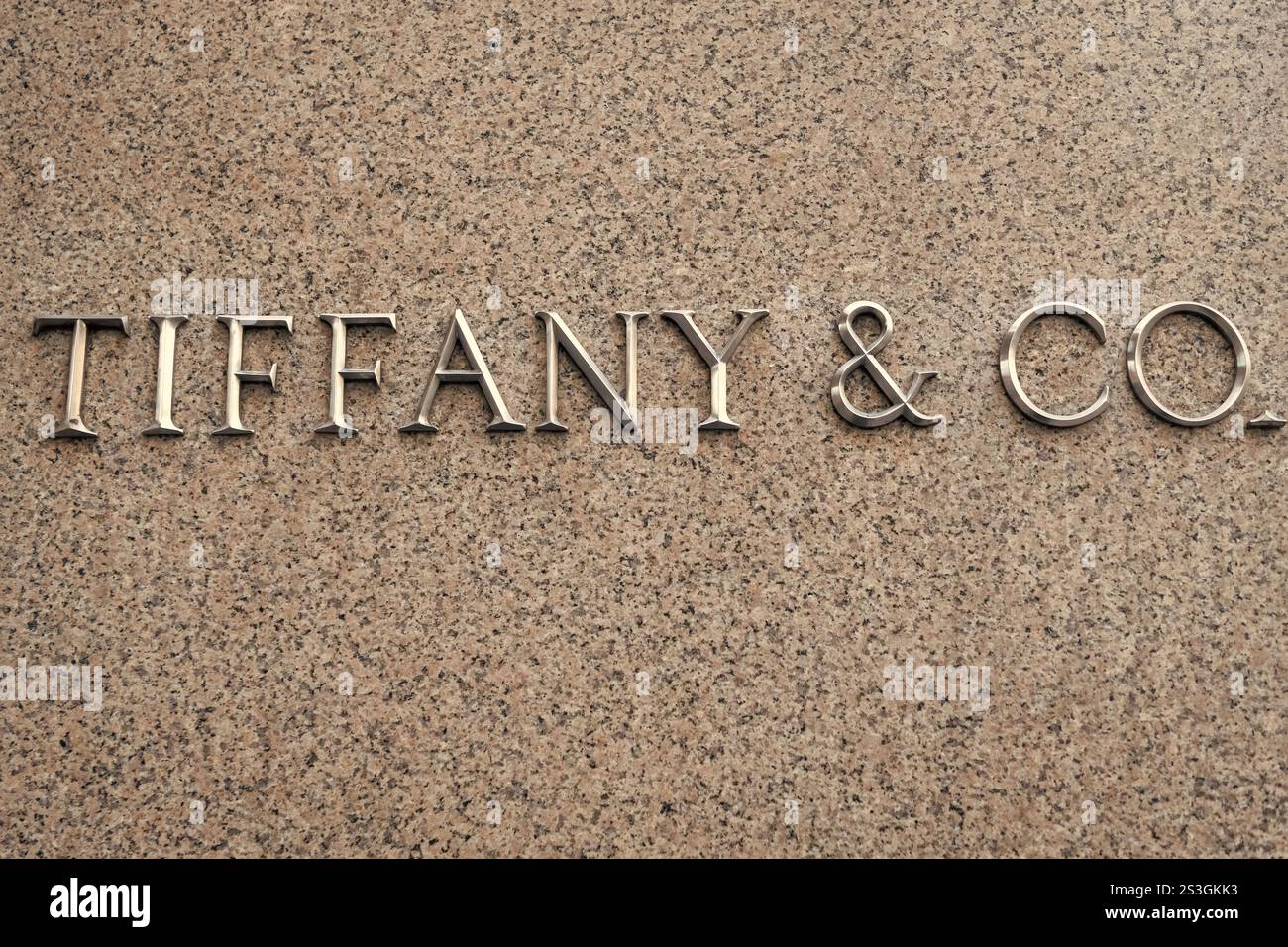 New York City, USA - March 25, 2024: Tiffany and Co retailer brand logo ...