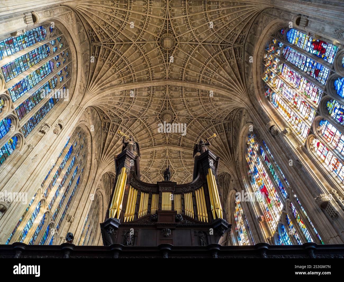 The Organ, and the Great Vault, with Fan Vaulting, Kings College Chapel ...