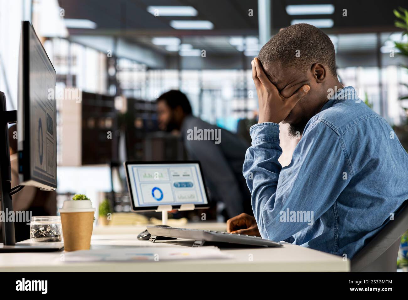 Corporate black CEO experiences job pressure at the office, feeling ...