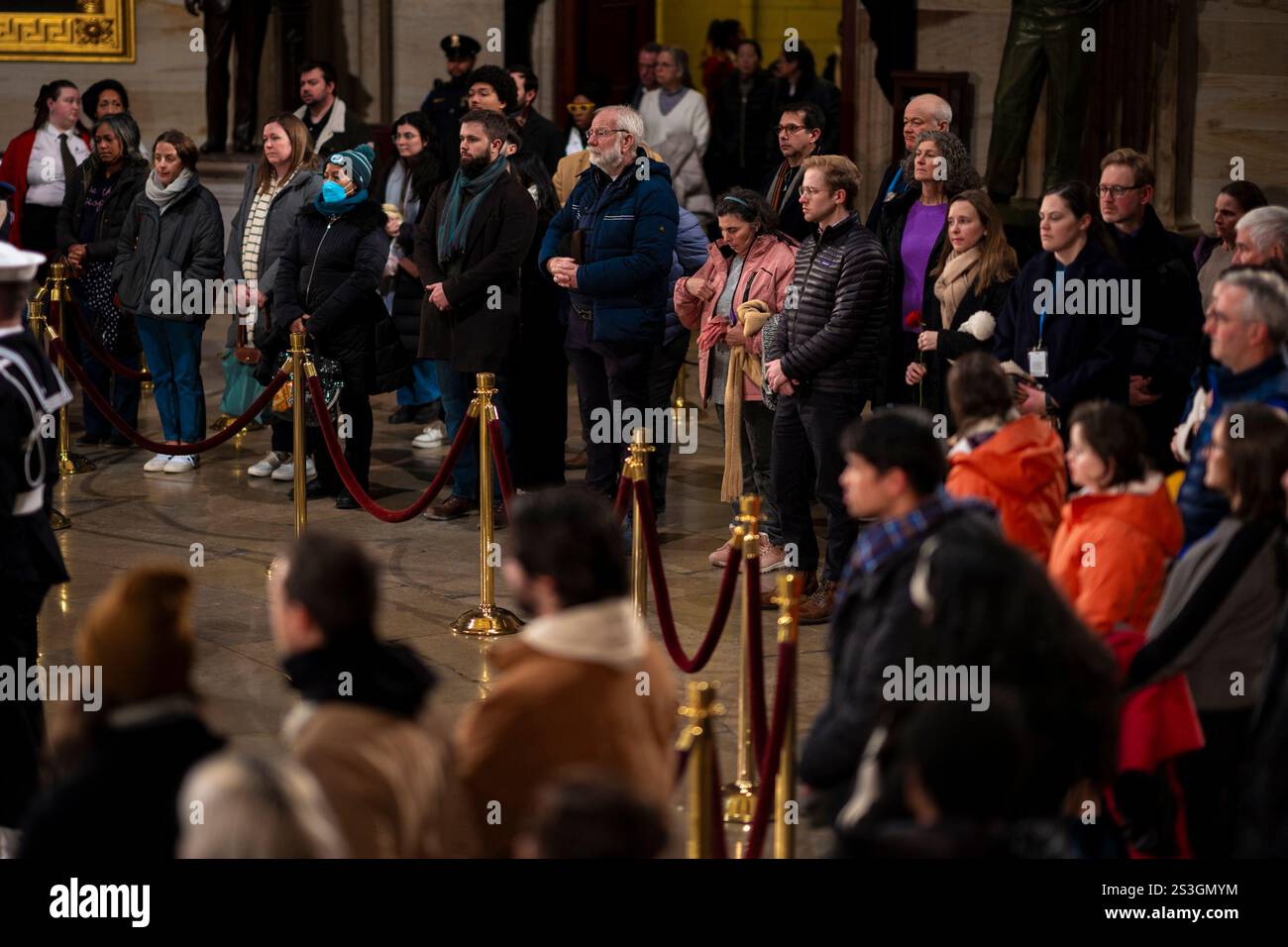 People pay their respects to Former President Jimmy Carter during his ...