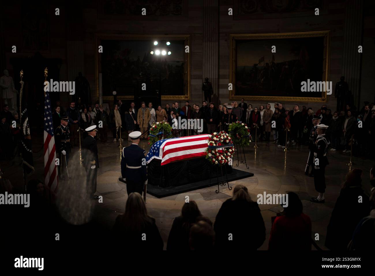 People pay their respects to Former President Jimmy Carter during his ...