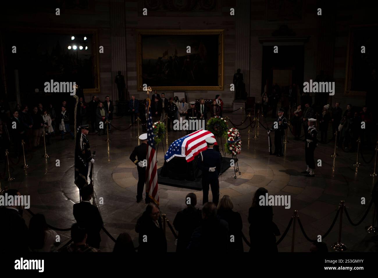 People pay their respects to Former President Jimmy Carter during his ...