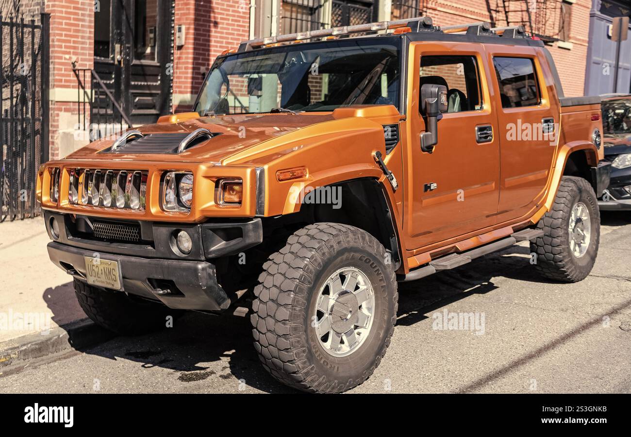 New York City, USA - March 31, 2024: 2006 HUMMER H2 SUT vehicle car ...