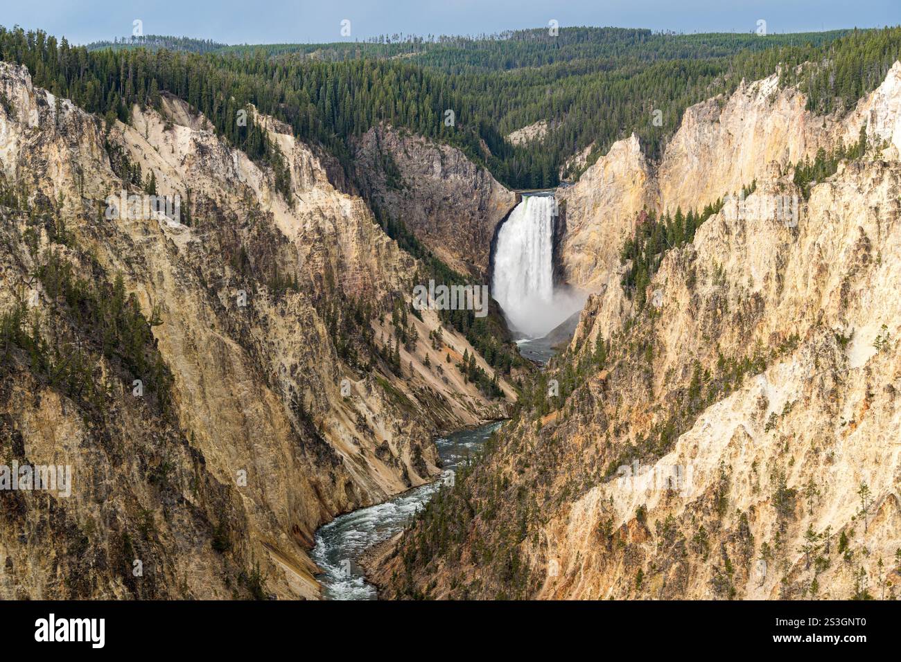 Panoramic view of the Grand Canyon of the Yellowstone and the Lower ...