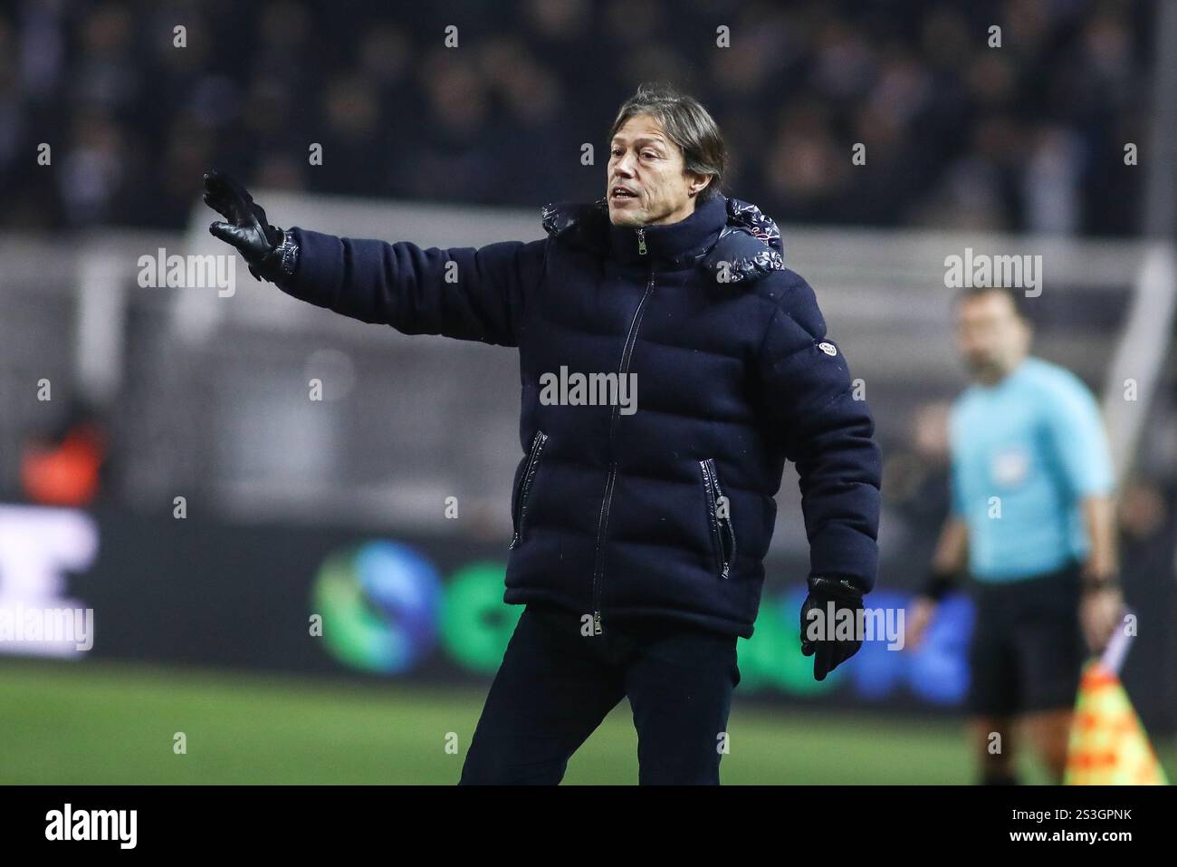 Thessaloniki, Greece. 9th Jan, 2025. AEK's coach Matias Almeyda during ...