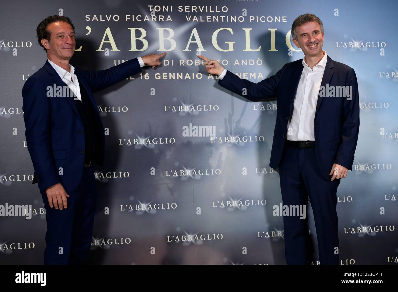Rome, Italy. 09th Jan, 2025. Actors Salvo Ficarra and Valentino Picone ...