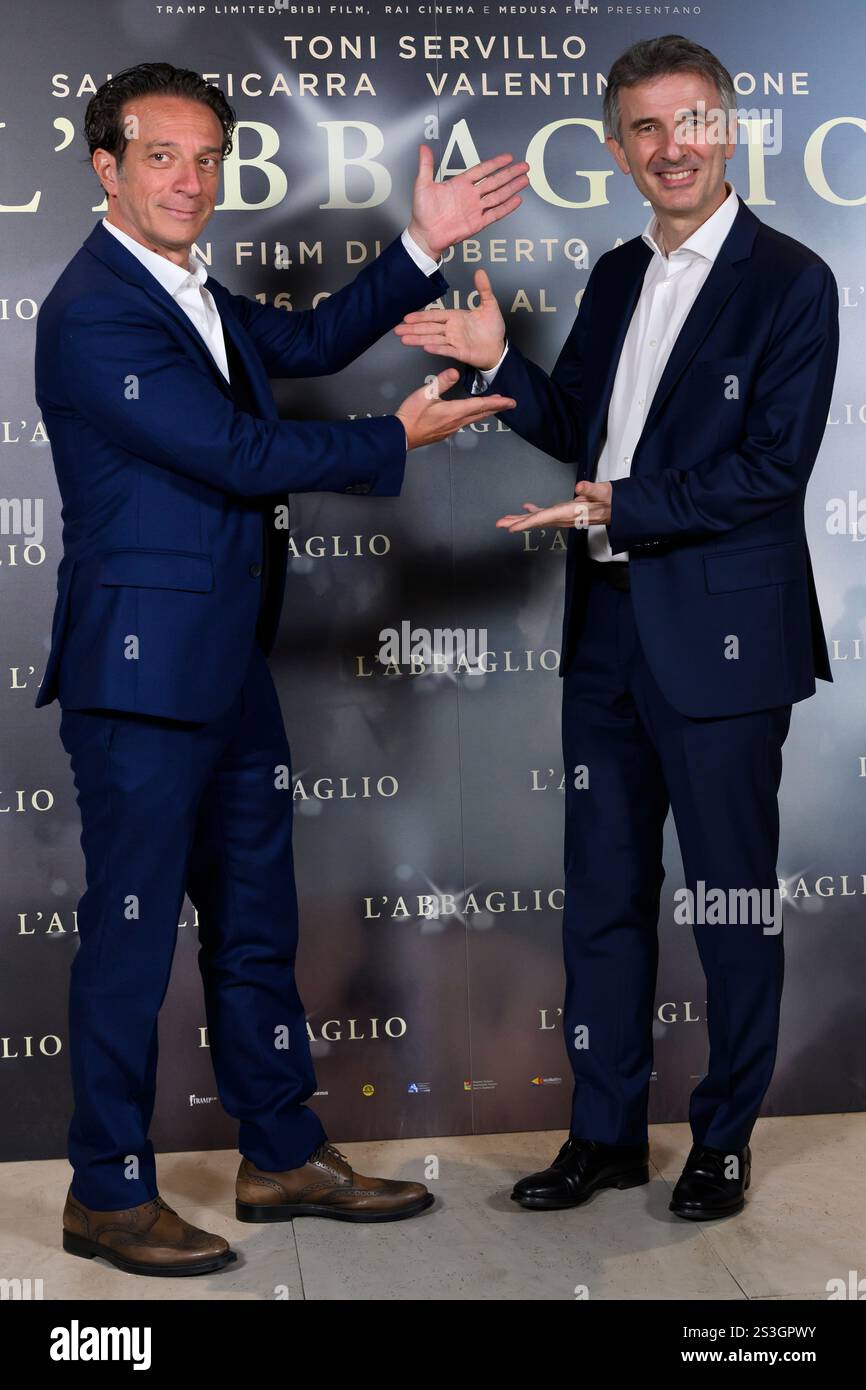 Rome, Italy. 09th Jan, 2025. Actors Salvo Ficarra and Valentino Picone ...