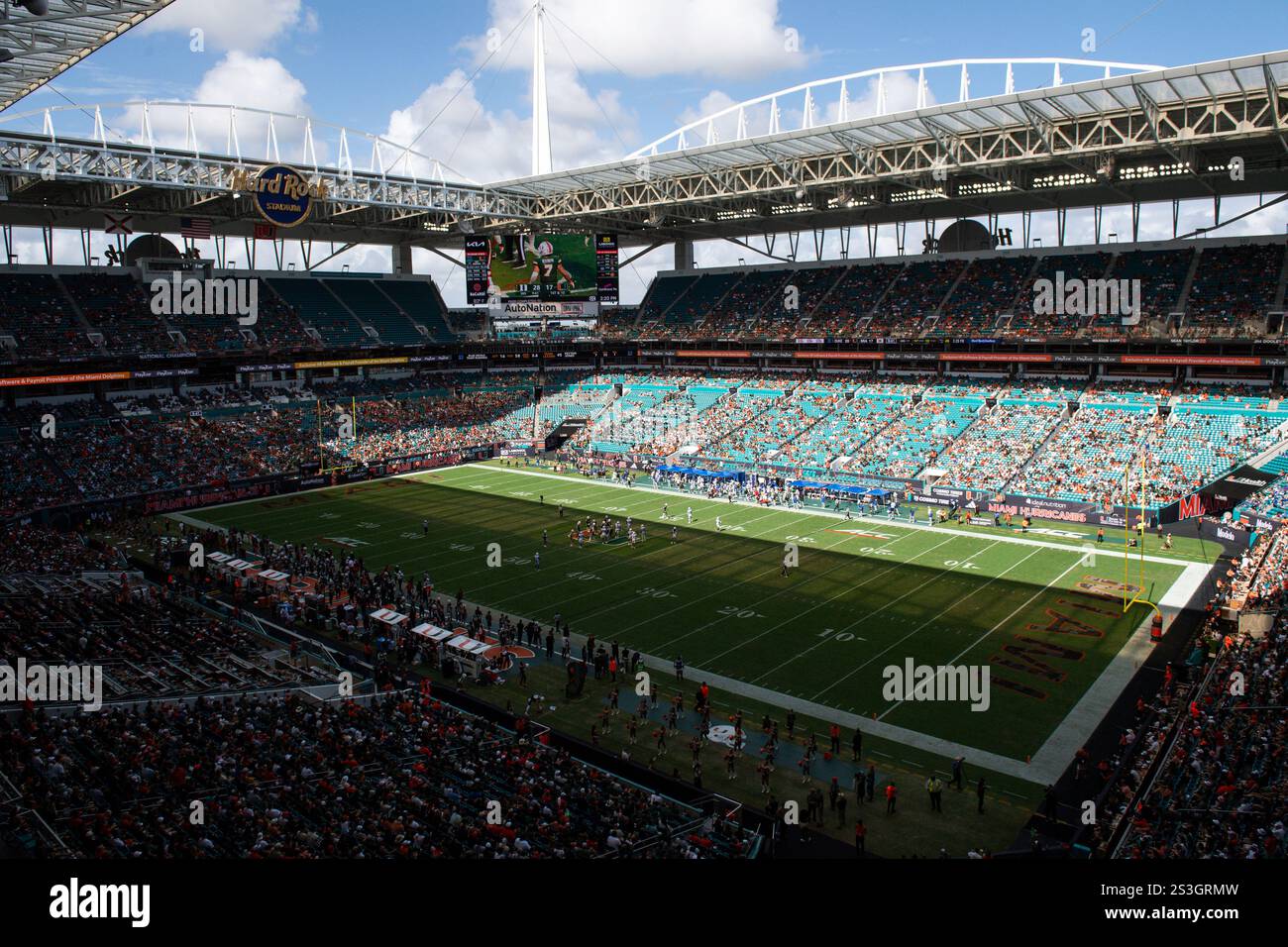 General view of Hard Rock Stadium during an NCAA football game between ...
