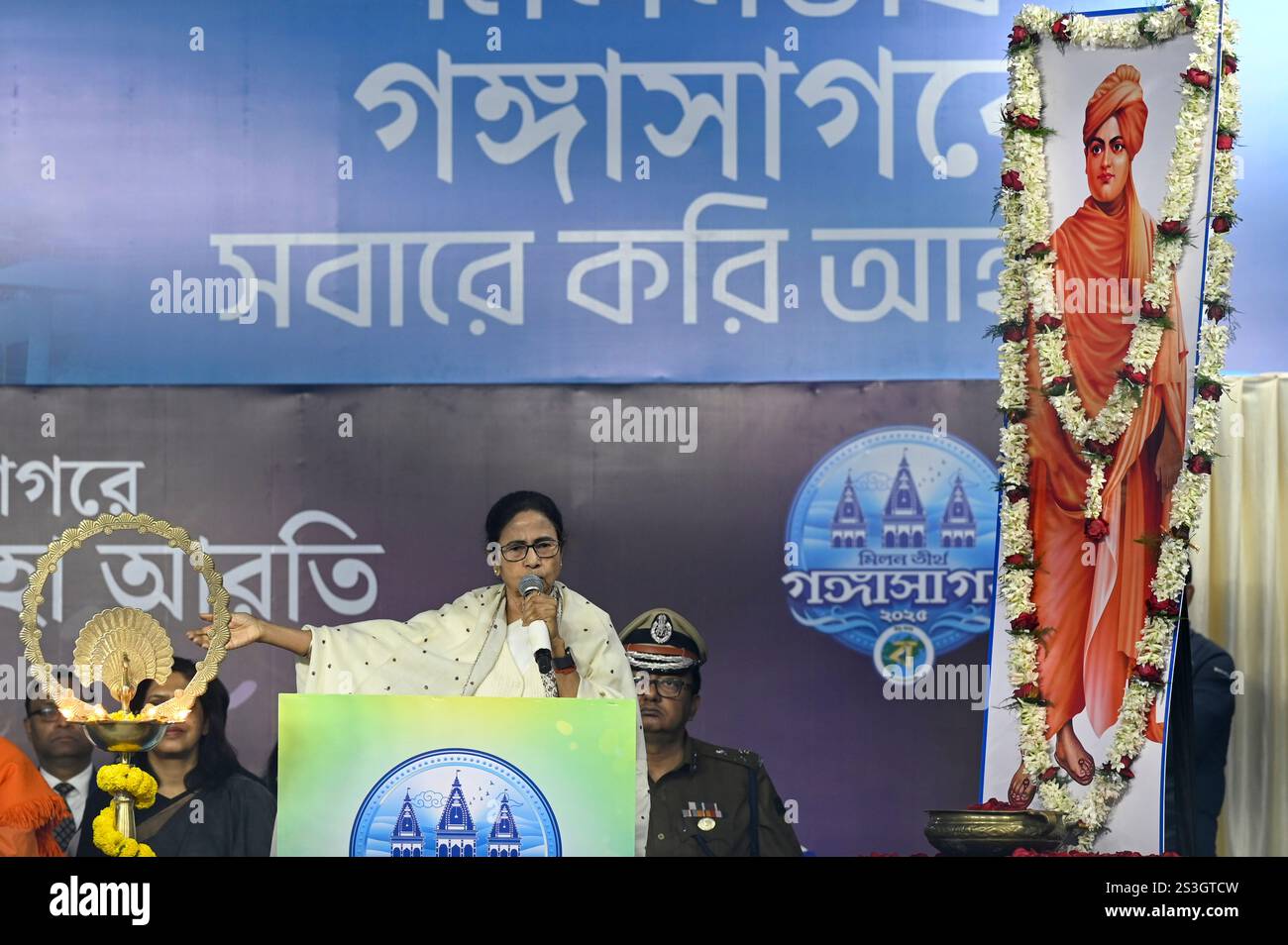KOLKATA, INDIA - JANUARY 9: Chief Minister of West Bengal Mamata ...