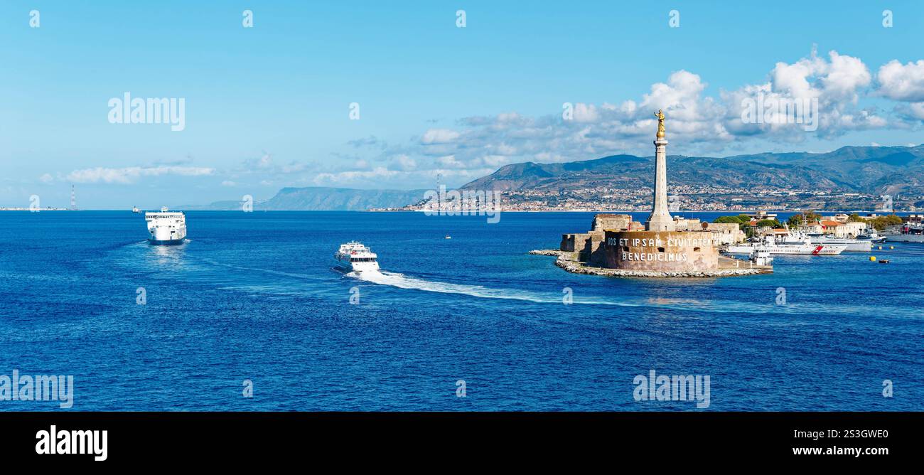 MESSINA, ITALY - October 12, 2024: Messina, a key Sicilian port city ...