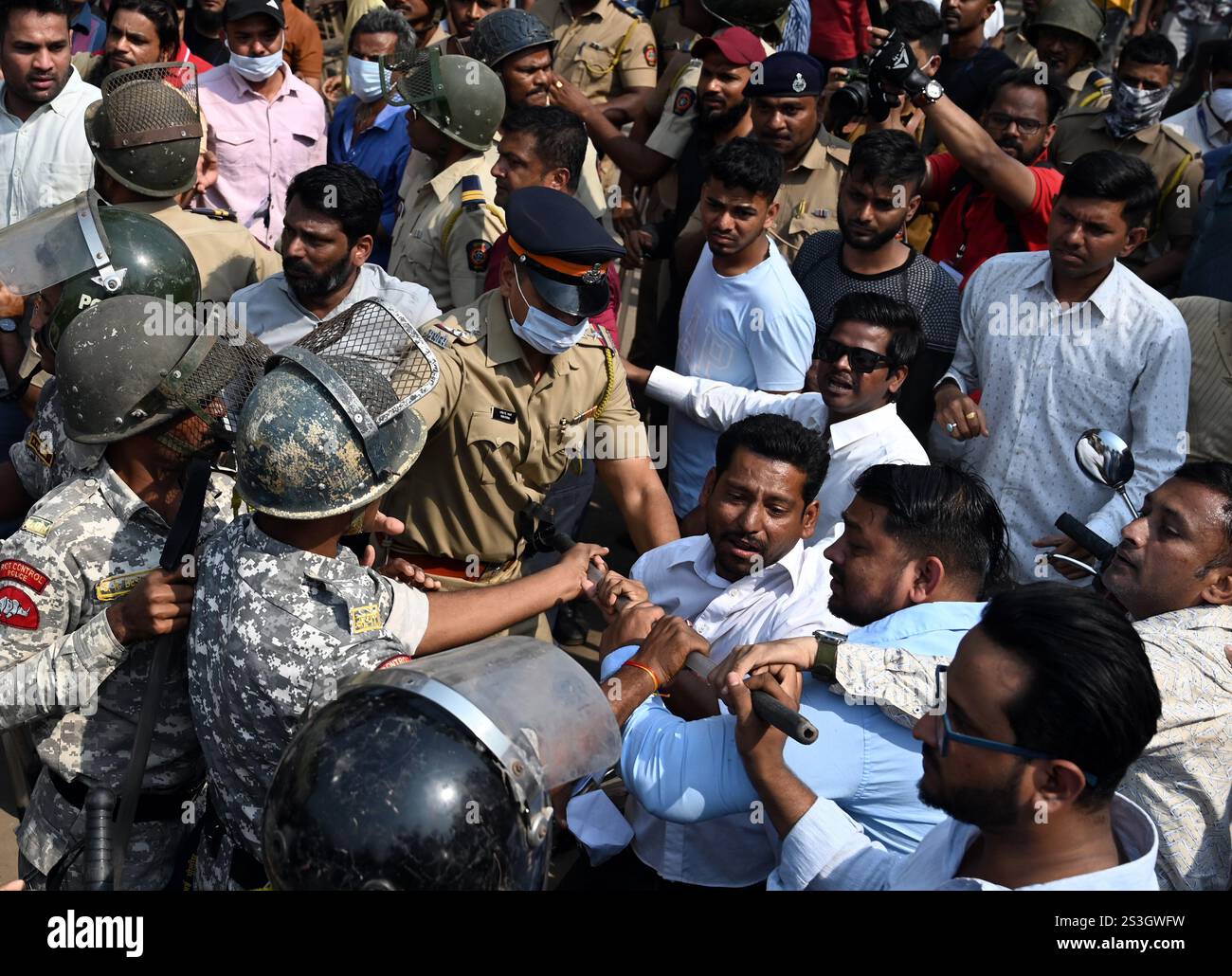 MUMBAI, INDIA - JANUARY 9: Hundreds of residents from the Bharat Nagar ...