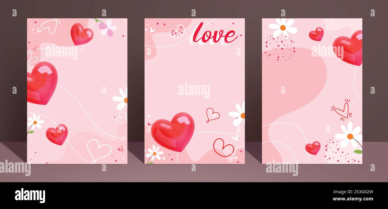 Valentine's day clipart template poster set design. Valentine ...