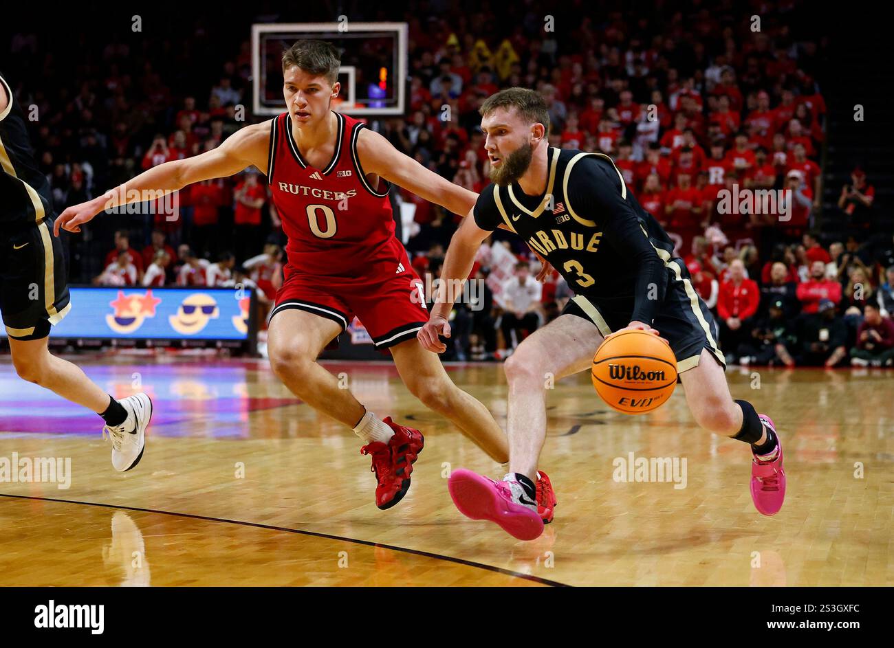 Purdue guard Braden Smith (3) drives to the basket against Rutgers ...