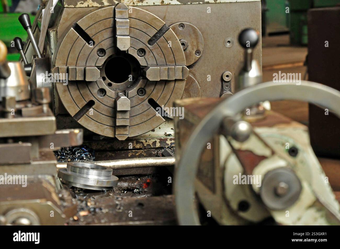Steel lathe machinery and equipment Stock Photo - Alamy
