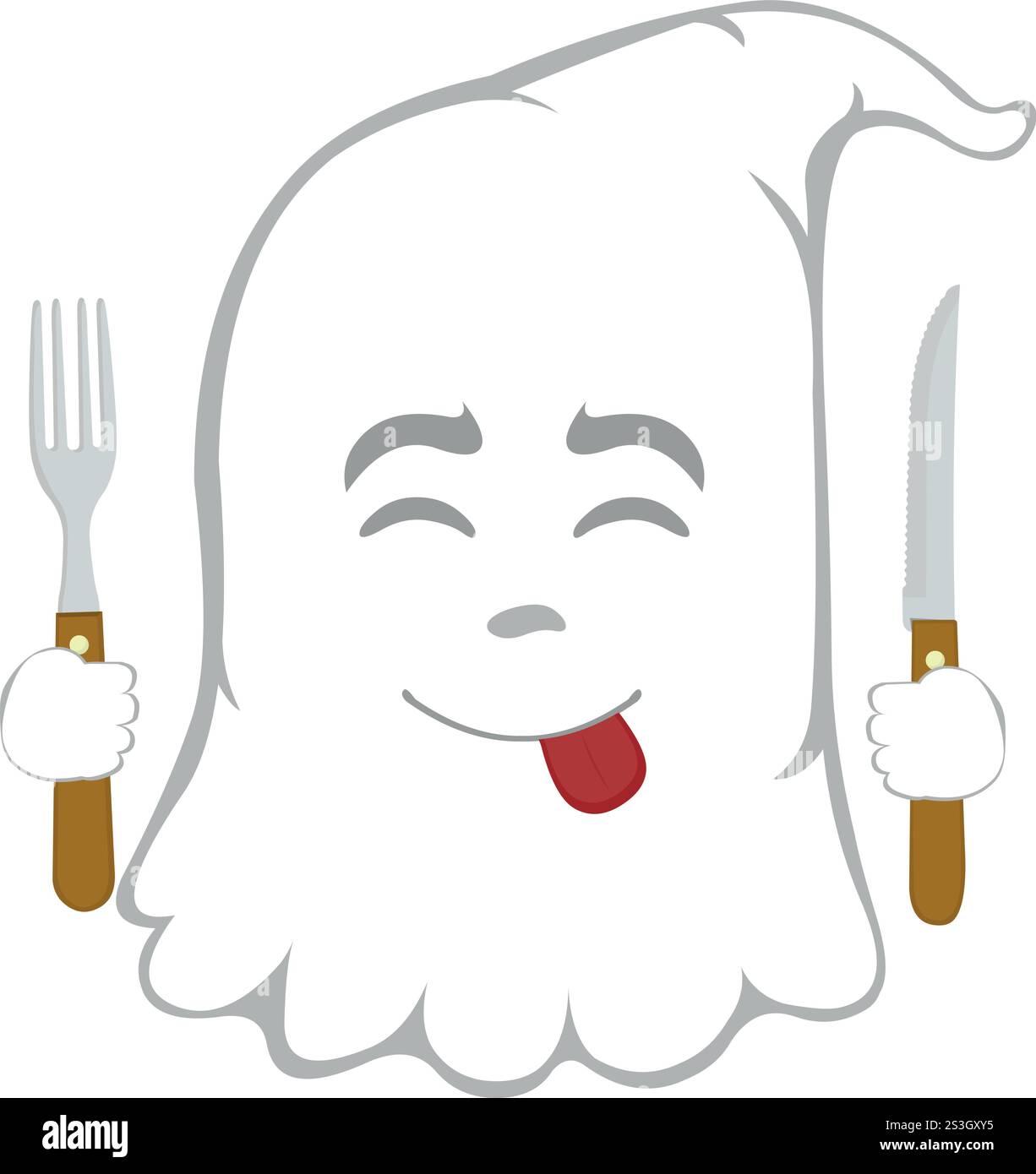 vector illustration character ghost cartoon, an expression of yummy how ...