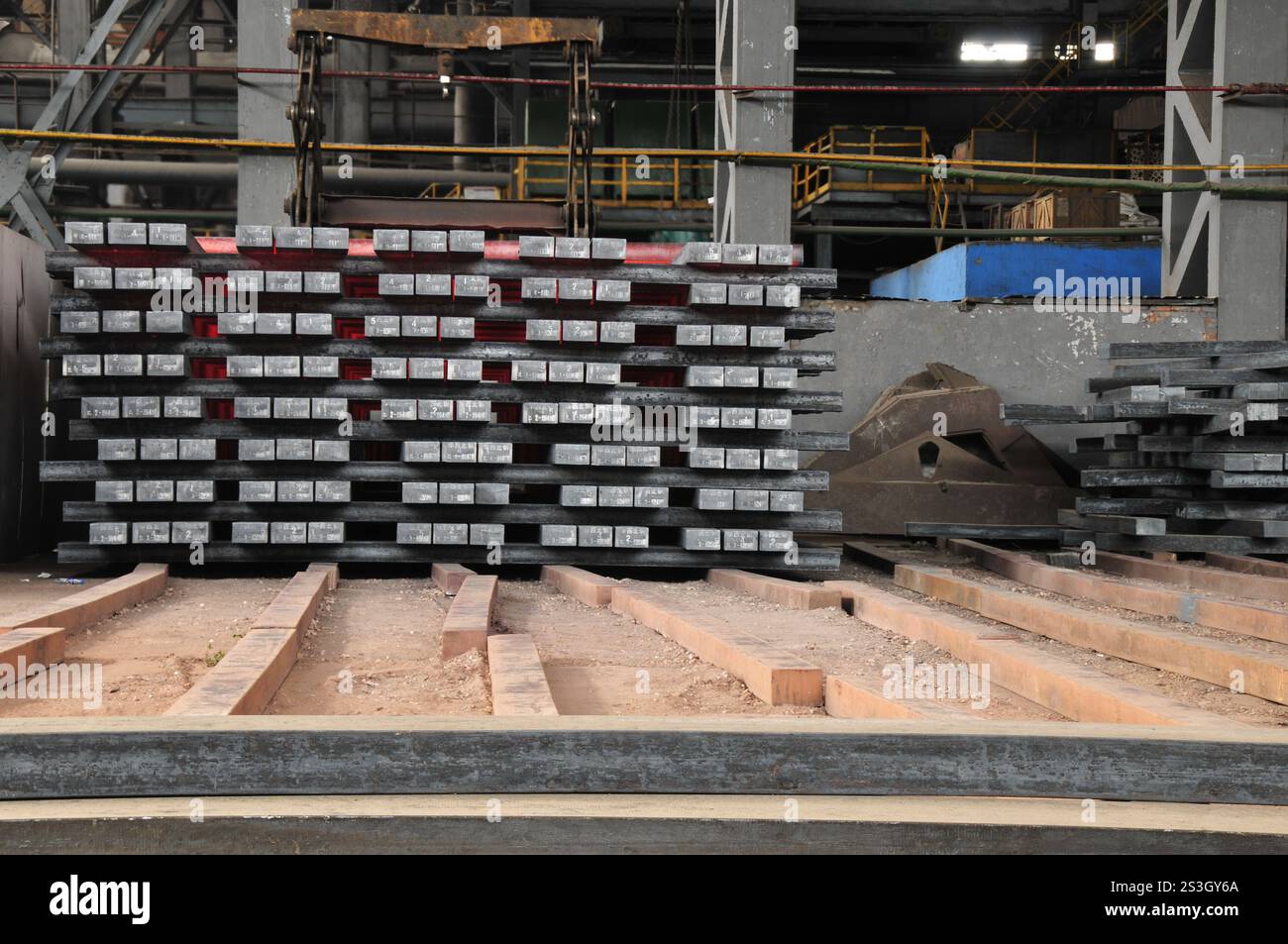 Hot steel in the steel mill workshop production line Stock Photo - Alamy