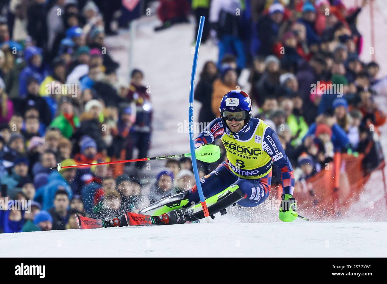 Madonna Campiglio, Italy. 08th Jan, 2025. Samuel Kolega of Croatia ...