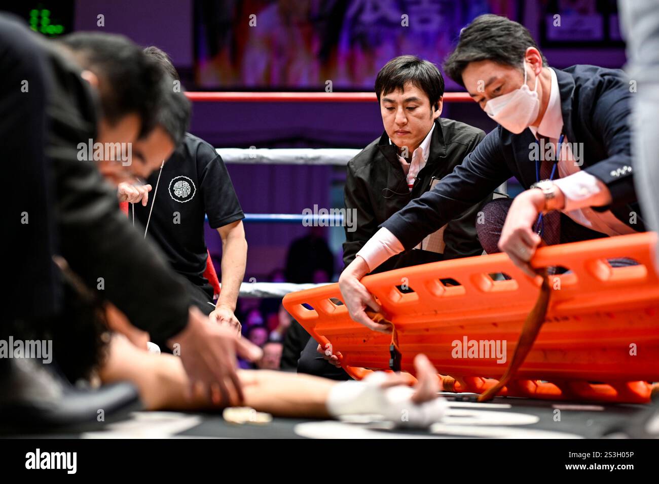 Tokyo, Japan. 12th Dec, 2024. JBC corner inspector Hiroshi Yamamoto, left, is seen during the ...