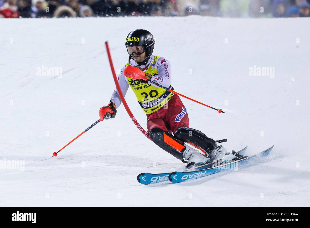 Albert Popov of Bulgaria competes during Audi FIS Alpine Ski World Cup ...