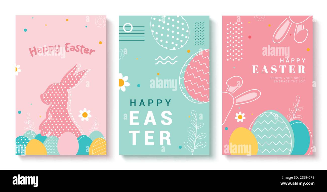 Happy easter wishes clipart poster background set. Easter sunday clip ...