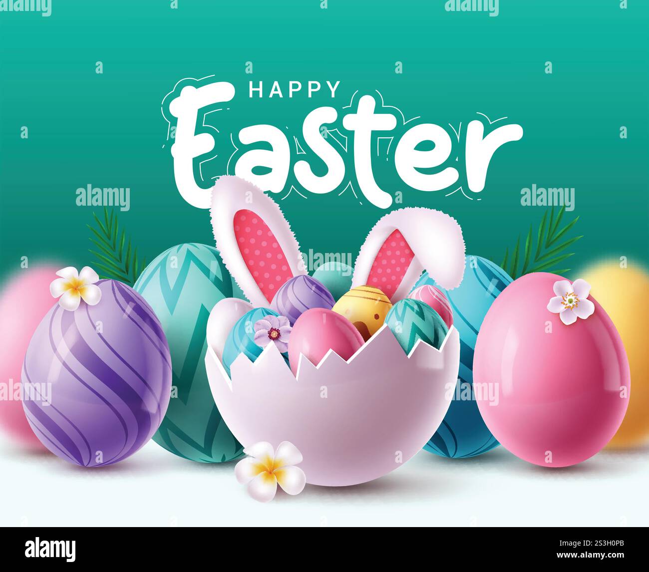 Happy easter greeting clipart design. Happy easter text clip art with ...