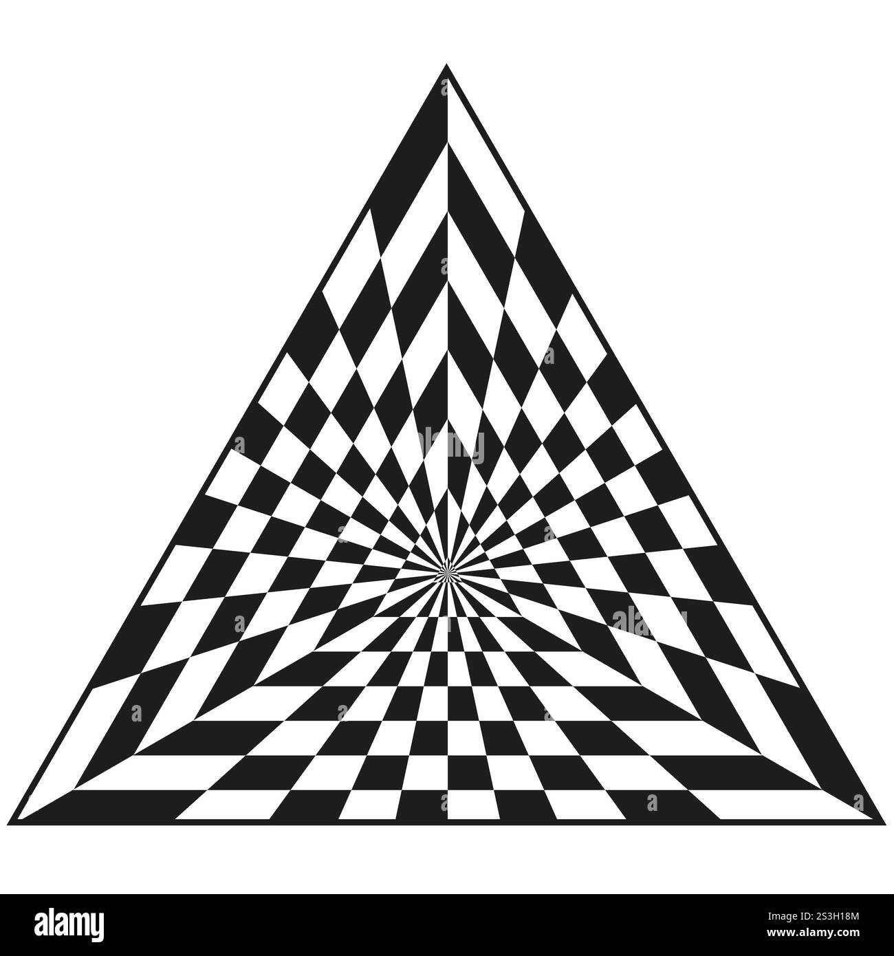 Black triangle pattern. Optical illusion graphic. Geometric vector art ...
